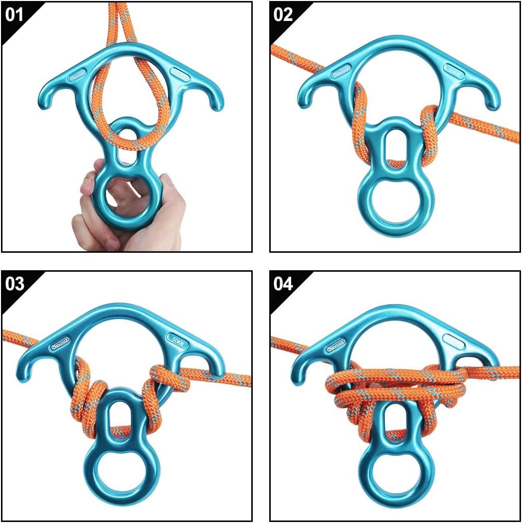 NewDoar 50KN 11000 LBF Rescue Figure 8 Descender Large Bent-Ear ...