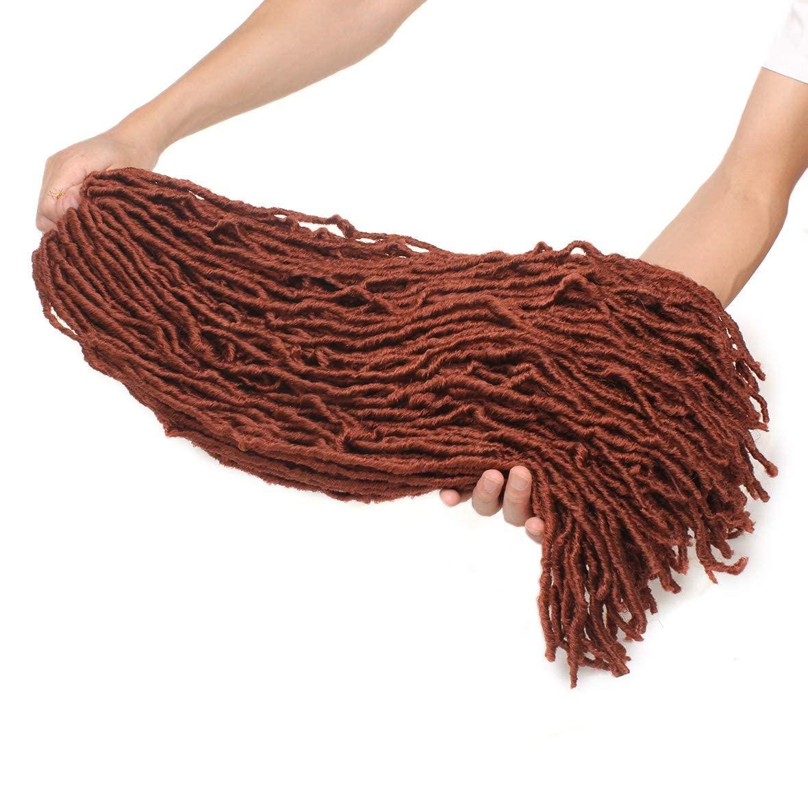 ZRQ 24 Inch Ginger Soft Locs Crochet Hair - 6 Packs Pre-looped Goddess ...