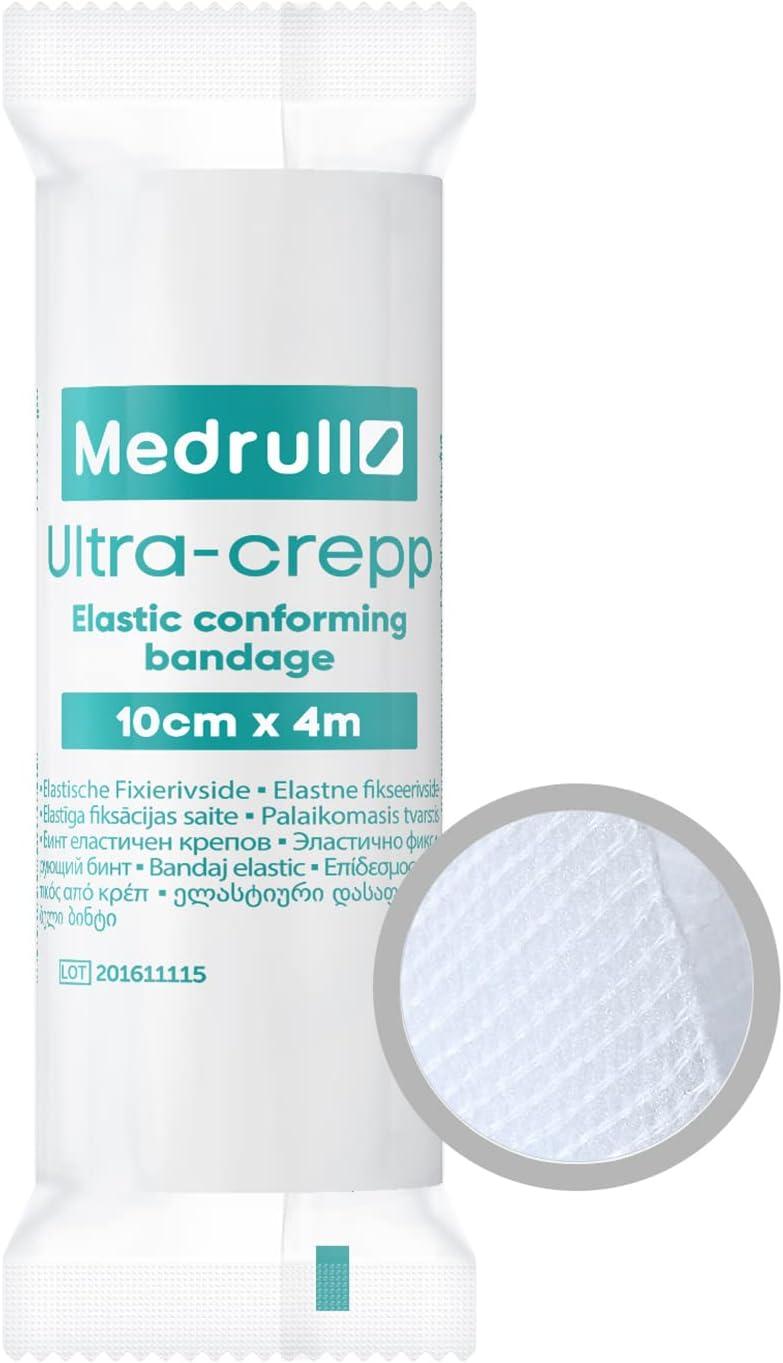 Medrull 15-Piece Gauze Bandage Set - 10cm x 4m Ultra Crepp Fixation ...