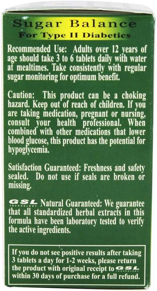 GSL Sugar Balance Supplement - Natural Blood Sugar Support | 60 ...