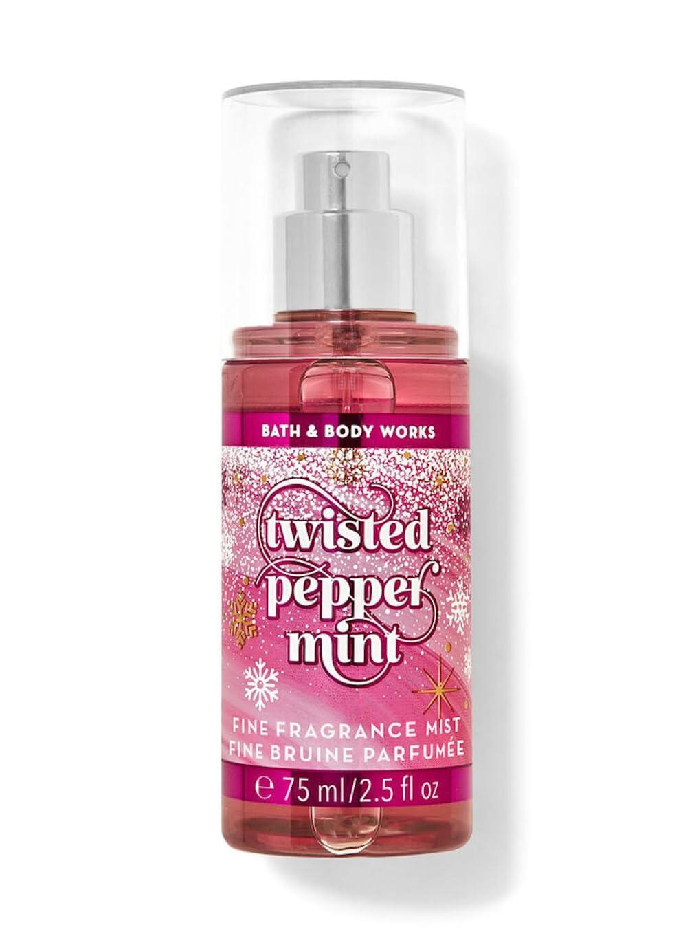 Bath And Body Works Twisted Peppermint Fine Fragrance Mist Travel Size Mini Purse Spray 2 5 Ounce