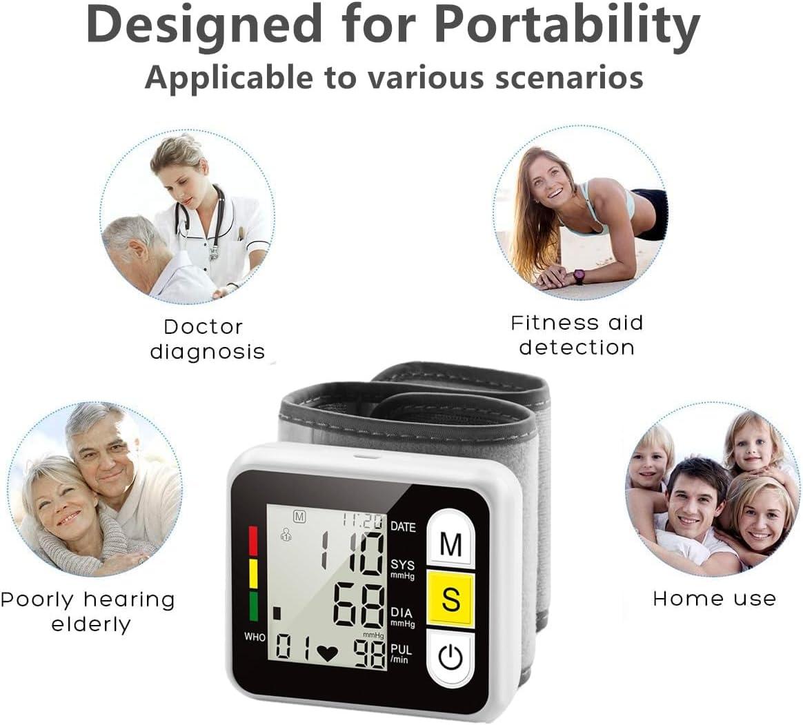 Portable Automatic Wrist Blood Pressure Monitor for Home, Office ...