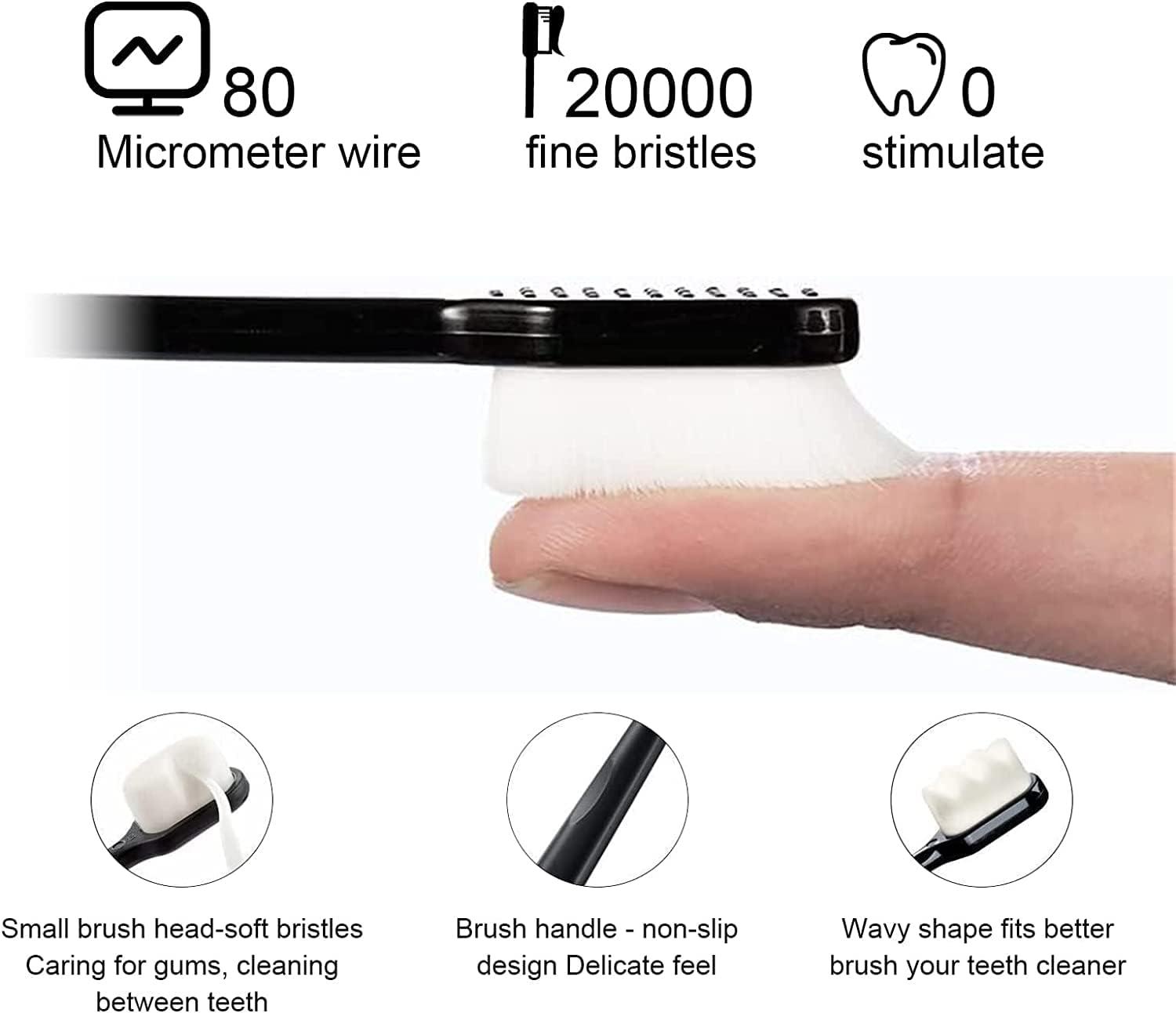 BREVI Premium Nano Toothbrush 4 Pack | Ultra-fine Soft Bristles for ...