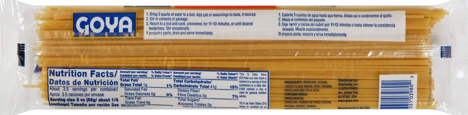 Goya Foods Spaghetti Pasta 7-Ounce (Pack of 20) - Bulk Pack for Easy ...