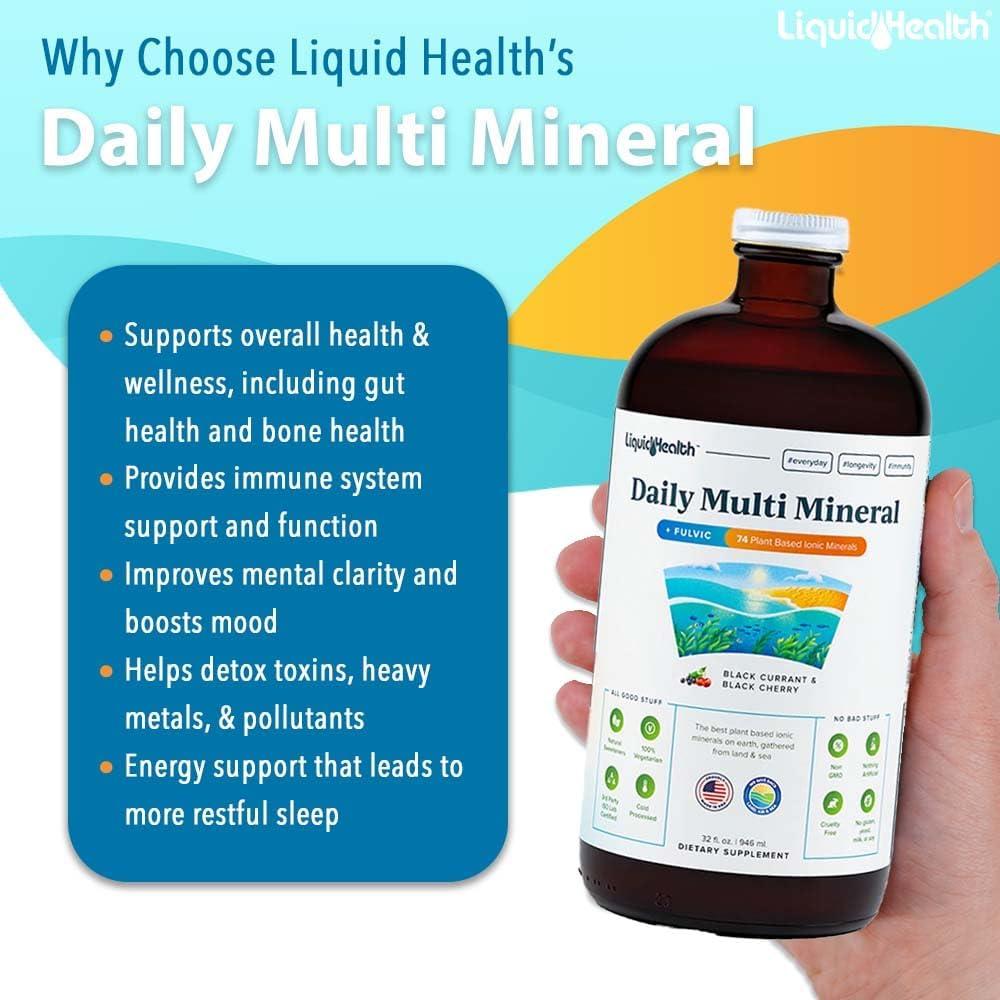 LiquidHealth 32 oz Daily Multi Mineral Supplement with Absorbable Trace Minerals & Fulvic Acid ...