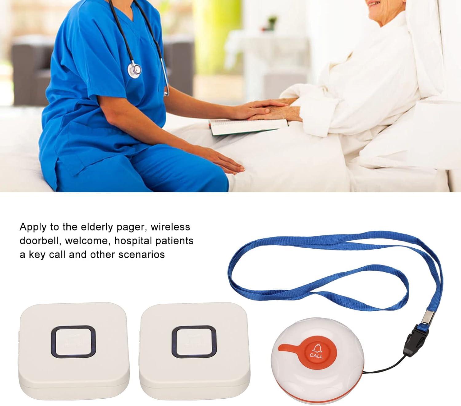 Wireless Nursing Staff Pager System with SOS Call - 2 Receivers Ideal ...