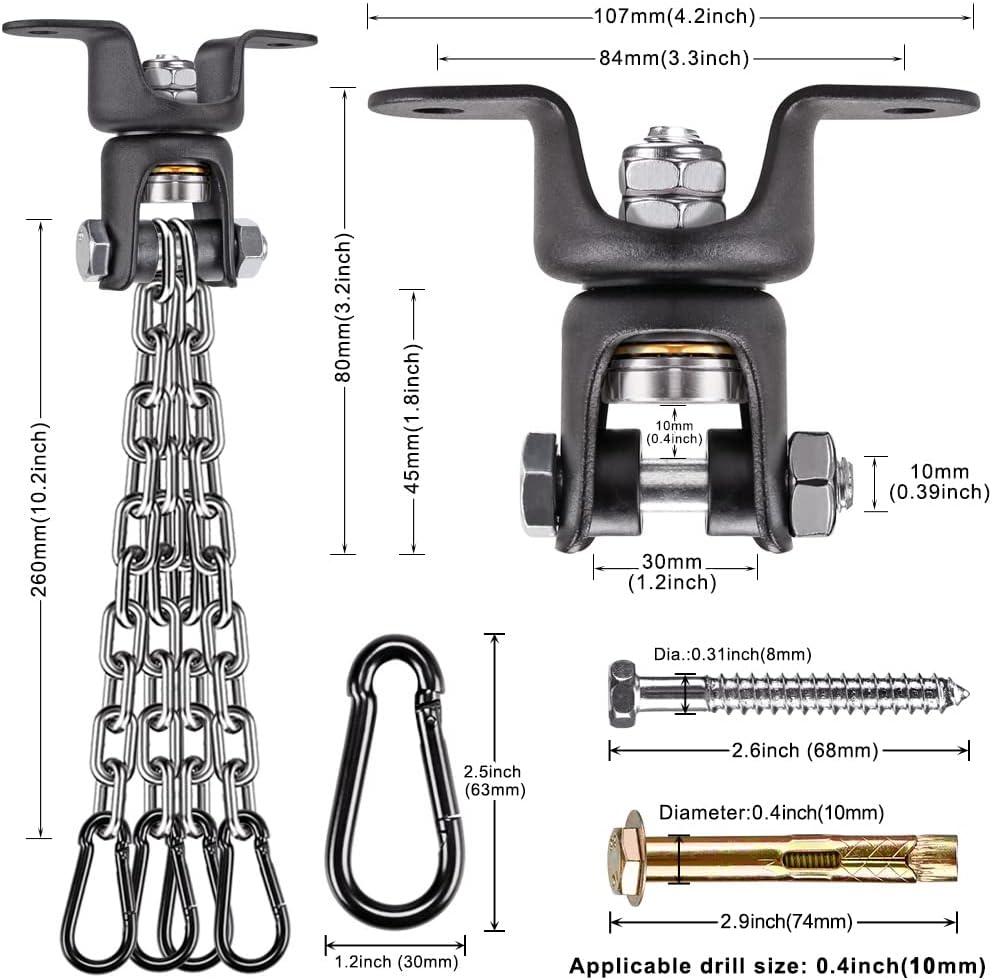 BeneLabel Heavy Duty Boxing Punching Bag Chain | 800 LB Capacity | 360 ...