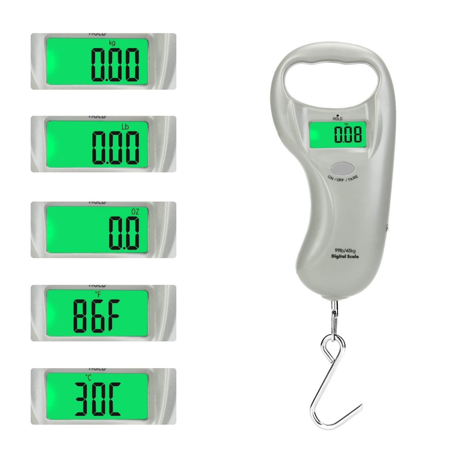 Digital Fish Scale Hanging Scale | 110 lb/50 kg Portable Postal Scale ...