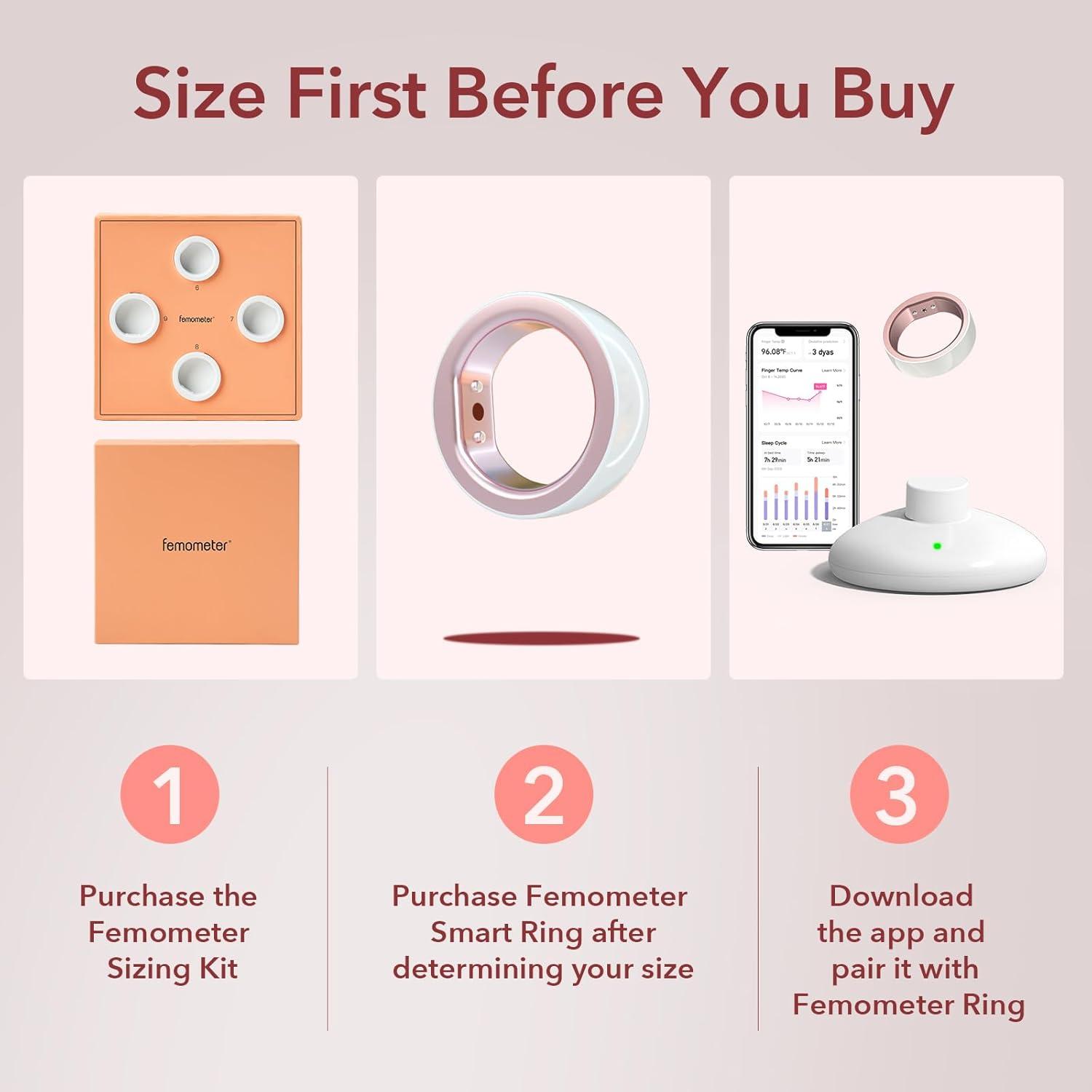 Femometer Ring - Fertility & Ovulation Monitor | Size 7 App Sync ...