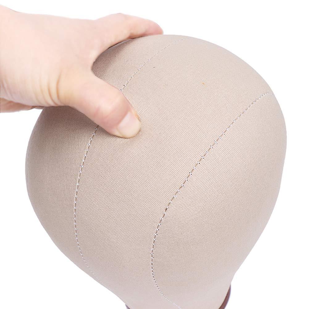 Cork Canvas Wig Head 22 Inch with Stand - Professional Mannequin Head ...