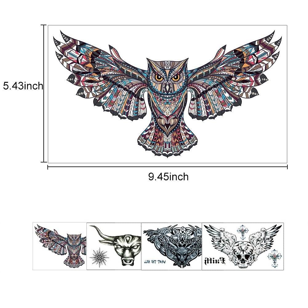 VIWIEU 3D Realistic Chest Temporary Tattoos - 5 Sheets, Large Fake Body ...