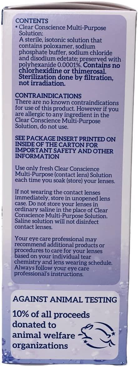 Clear Conscience Contact Lens Solution 12oz - Multi-Purpose Cleaner for ...