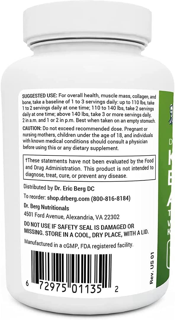 Dr. Berg's Keto Essential Aminos - Vegan Protein Tablets for Muscle ...