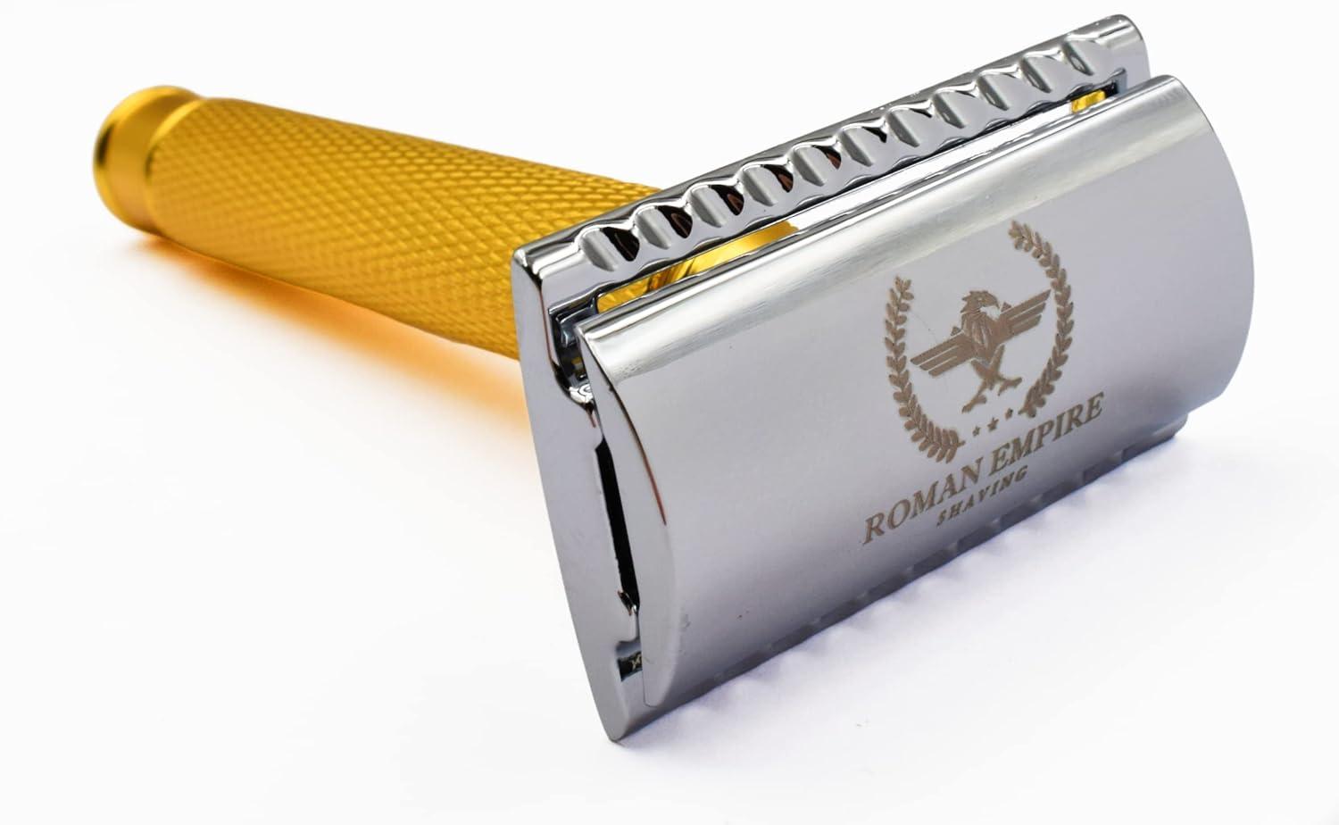 Roman Empire Shaving Caesar Gold Safety Razor | Classic Double-Thread ...