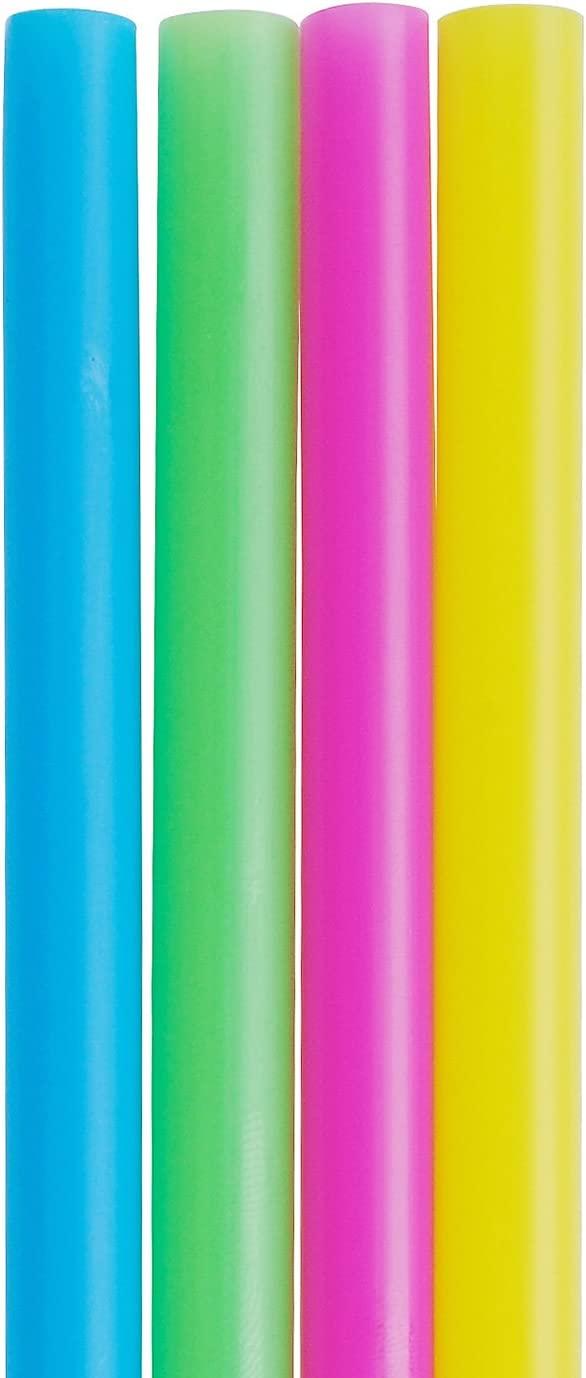 ALINK 100 Extra Large 12mm Wide Boba Straws - 1/2 X 8 1/2 Long Smoothie ...