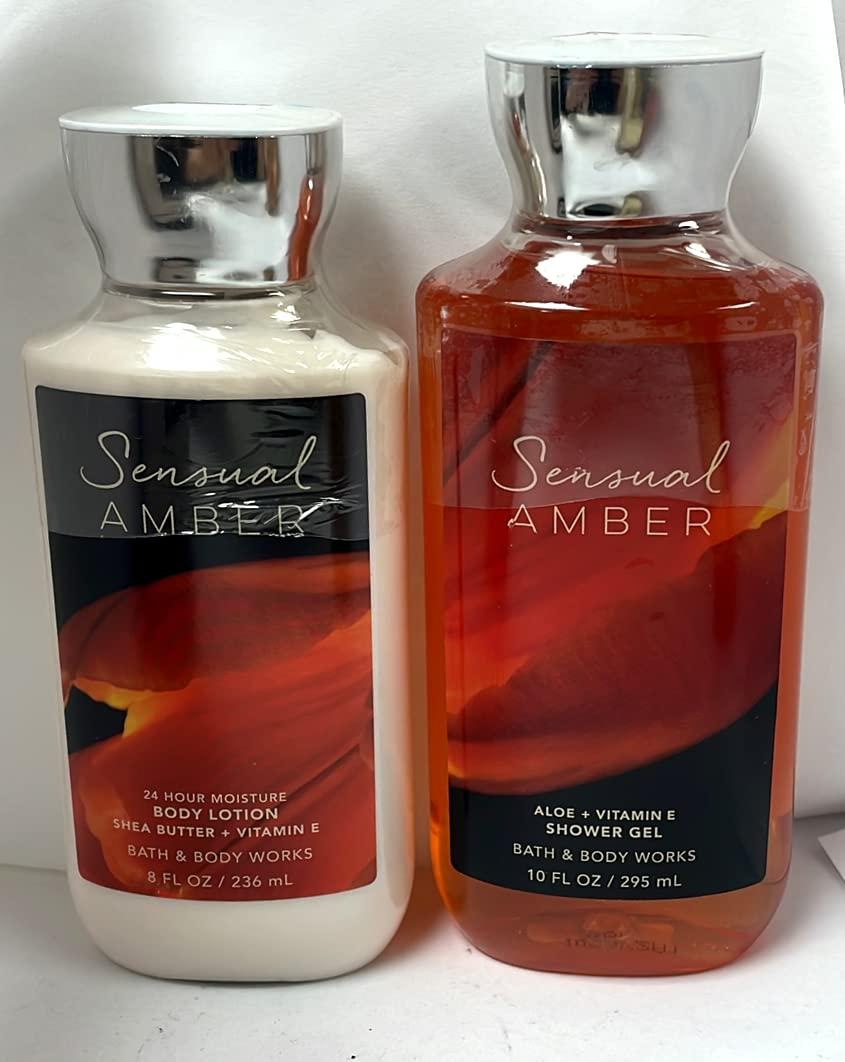Bath and Body Works Sensual Amber Gift Set - Body Lotion and Shower Gel ...