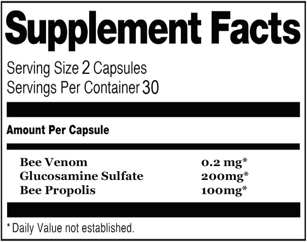 Venom Bee Venom Capsules with Glucosamine Sulfate for Joint Support ...