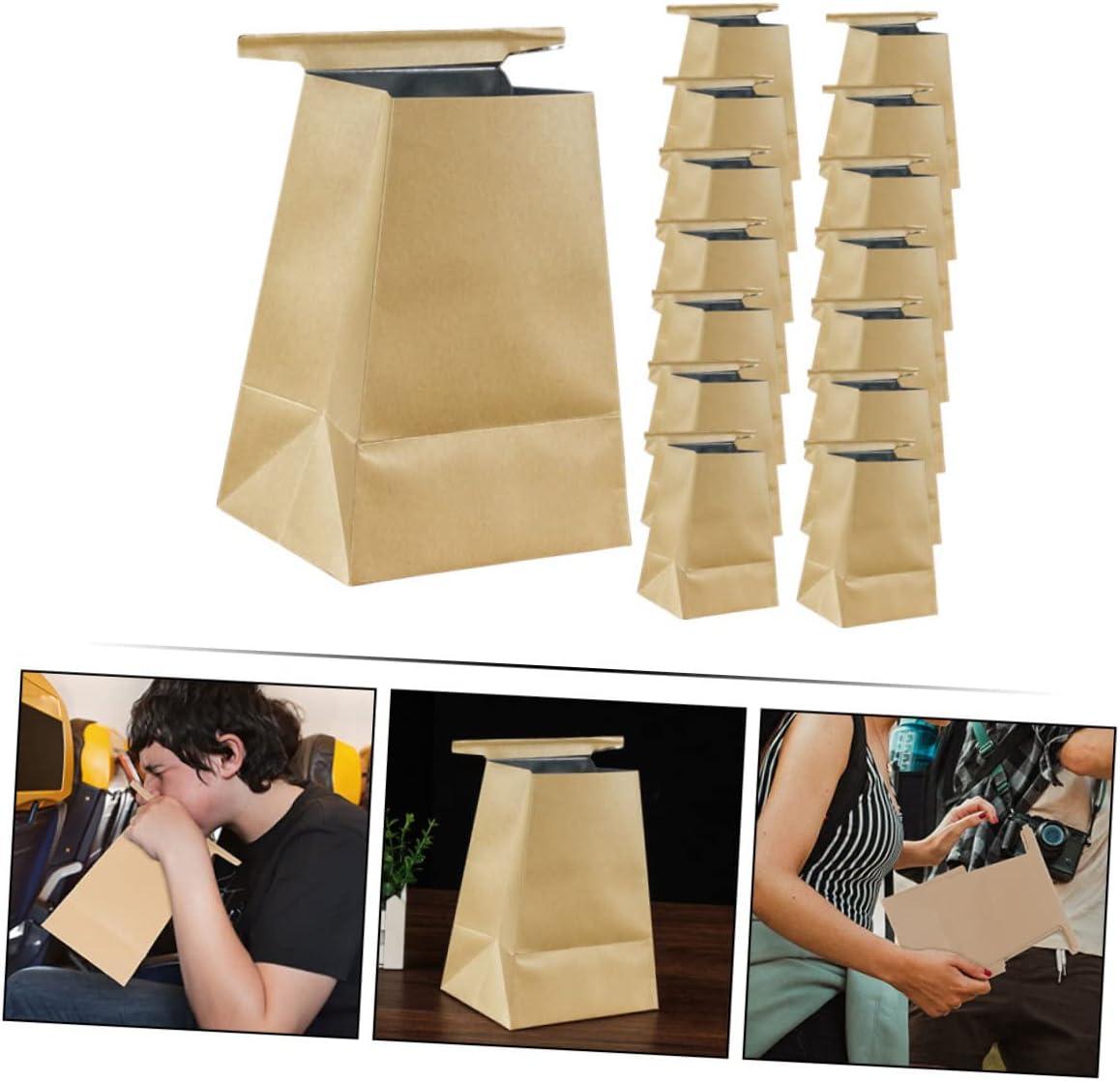 15pcs Kraft Paper Vomit Bags | Light Brown Mini Trash Bags for Travel ...