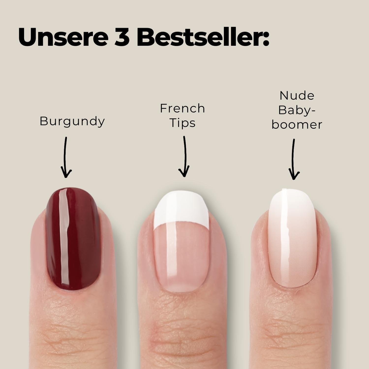 Original Miss Sophie 3 Set Nail Stickers - Nude Baby Boomer Burgundy ...