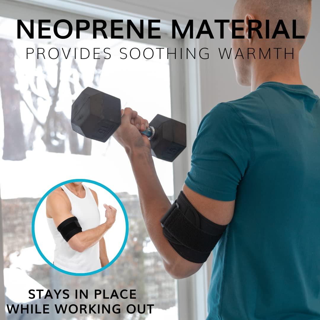 BraceAbility Bicep Band - Upper Arm Compression Sleeve for Tendonitis ...