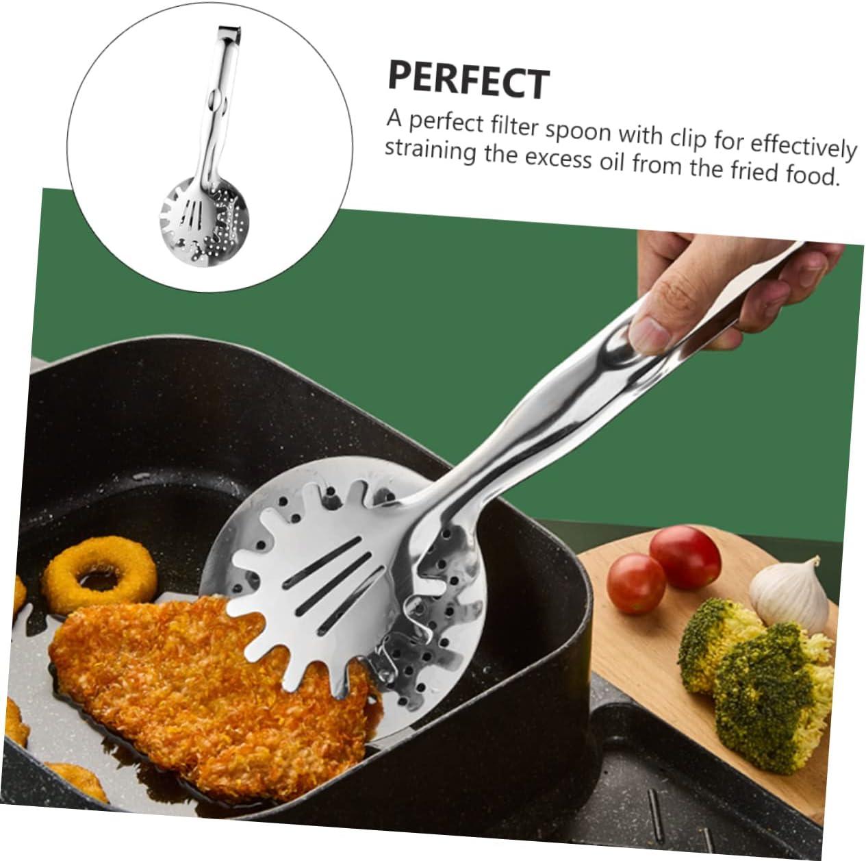 Buy Minkissy 1pc Stainless Steel Grill Tongs for Perfectly Fried Fish ...
