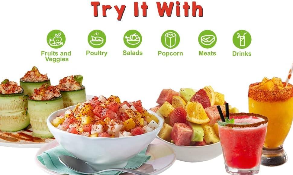 Tajin Seasoning Glass Rimmer + Tajin Clasico Fruit and Snack Seasoning ...