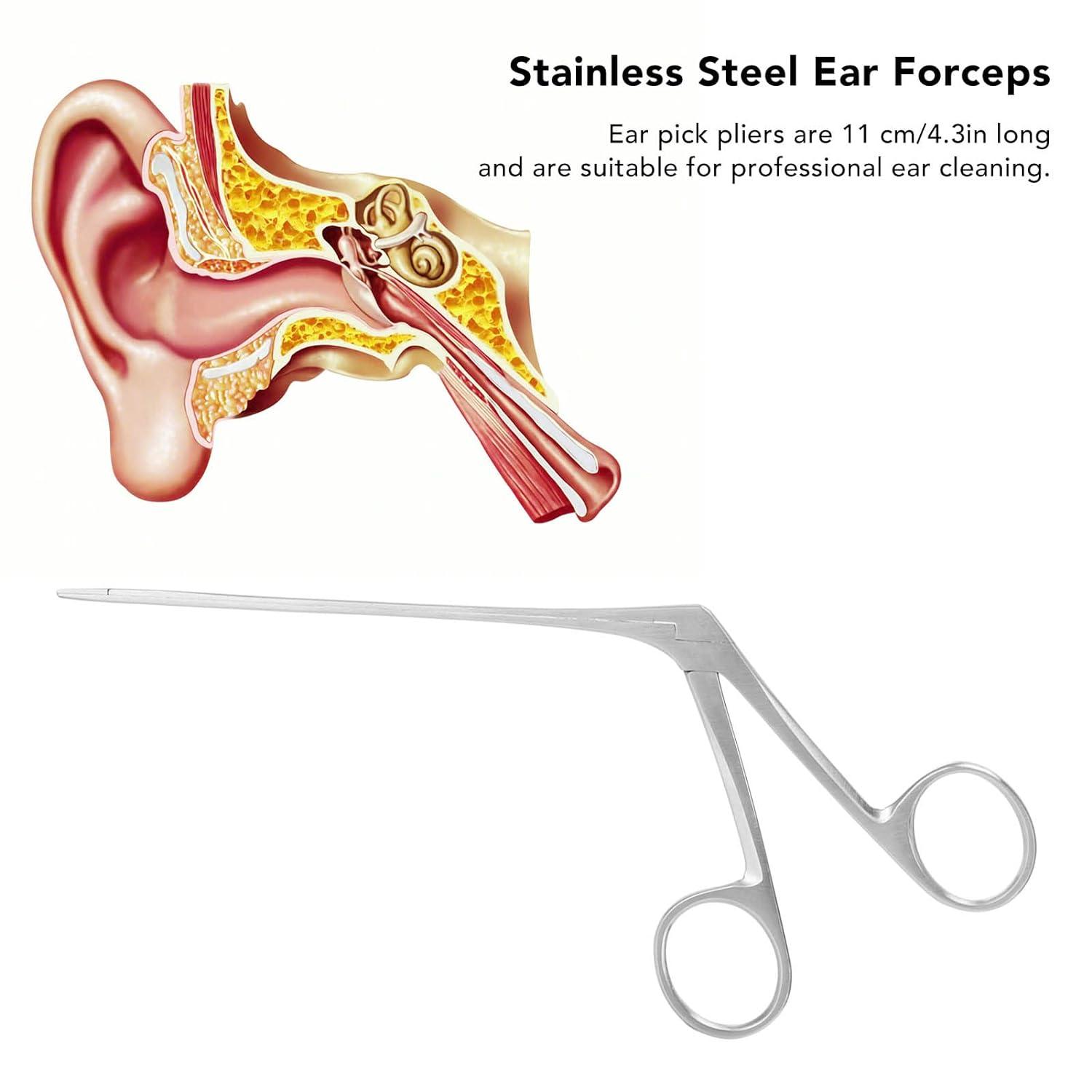 Ear Forceps Wheat Grain Tip Design Strong Bite Ear Pick Pliers for Earwax
