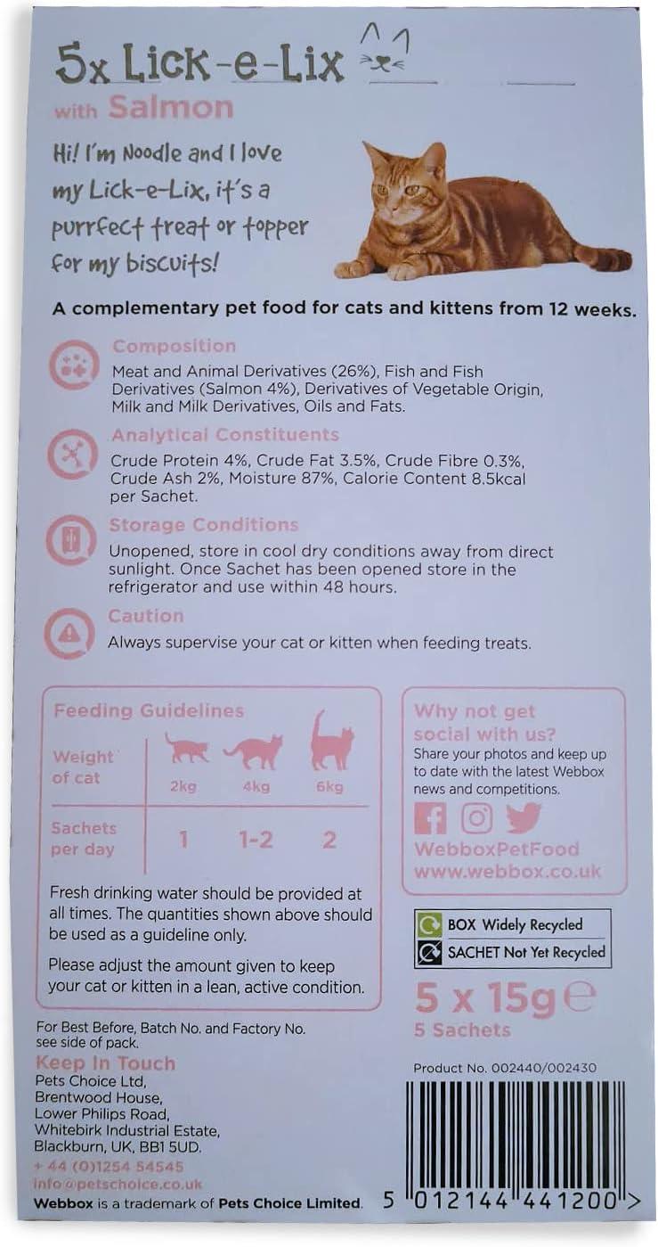 Webbox Cats Delight Lick E Lix Treats 4 Pack Contains 5 X Salmon ...