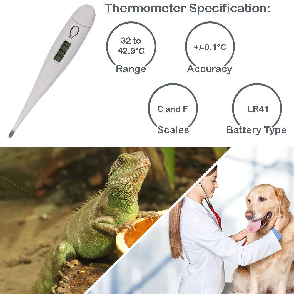 Pet Thermometer For Animal Owners of Dogs Cats Horses Vets Fixed Head ...