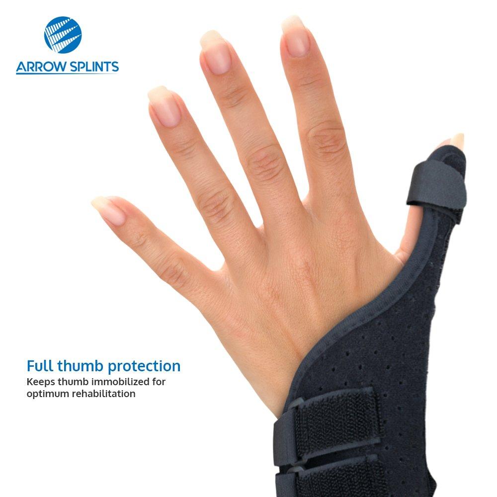 Arrow Splints Thumb Brace for Arthritis, Trigger Thumb, Carpal Tunnel - Reversible Thumb Spica ...
