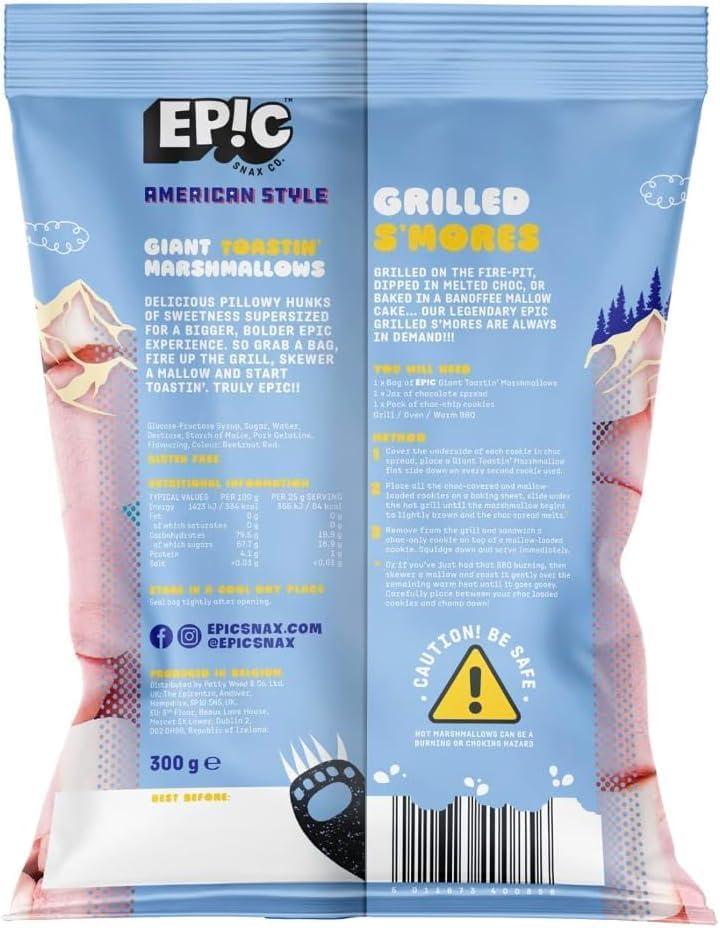 Epic Giant American Style Toasting Marshmallows 300g (Pack of 2) | Buy ...