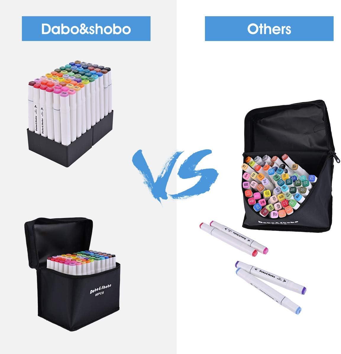 Dabo&Shobo 60 Colors Alcohol Markers - Dual Tip Art Markers for Kids ...