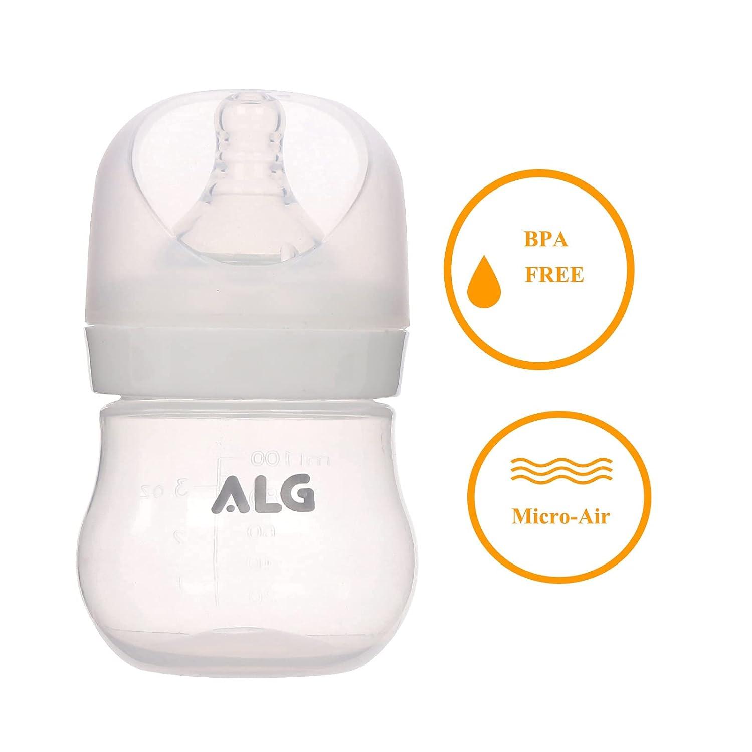 ALG Baby Feeding Bottle 3oz - Newborn Baby Bottle - White - Box Packed ...