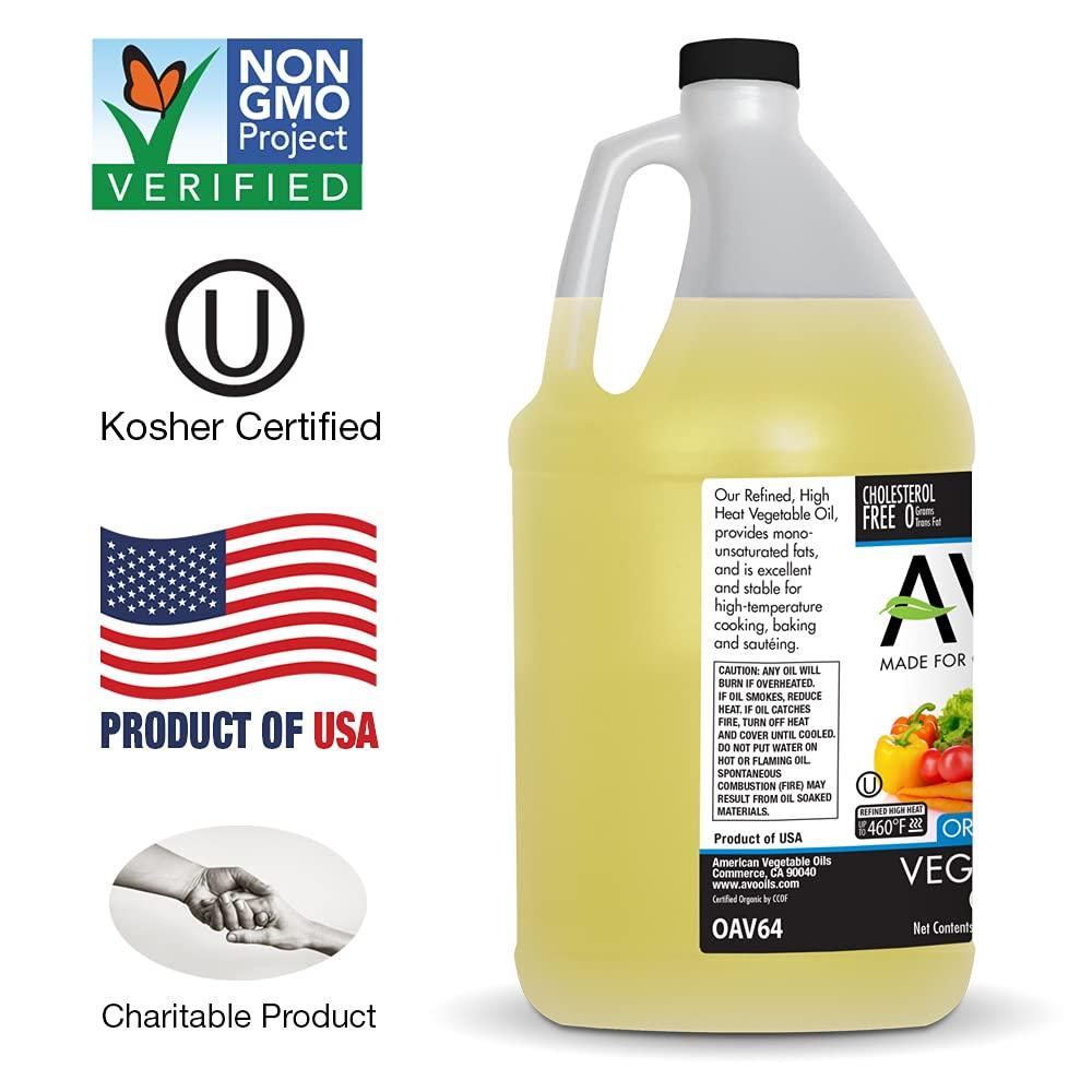 AVO ORGANIC 100% VEGETABLE Oil 64 Fl-oz (Half a Gallon) NO ...