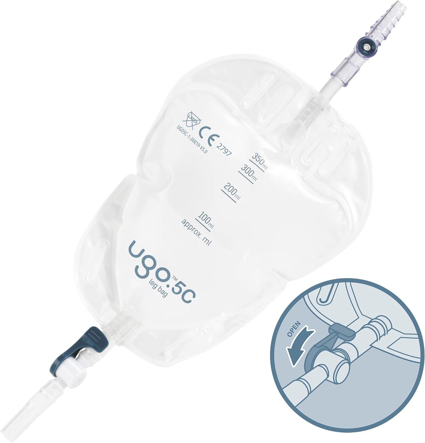 Ugo Leg Bags x10 - Urine Drainage Bag/Catheter Leg Bags with Lever Tap ...