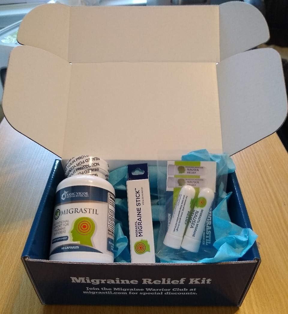 Vigor Migrastil Migraine Kit: Migraine Stick, Capsules & Nausea Inhaler ...