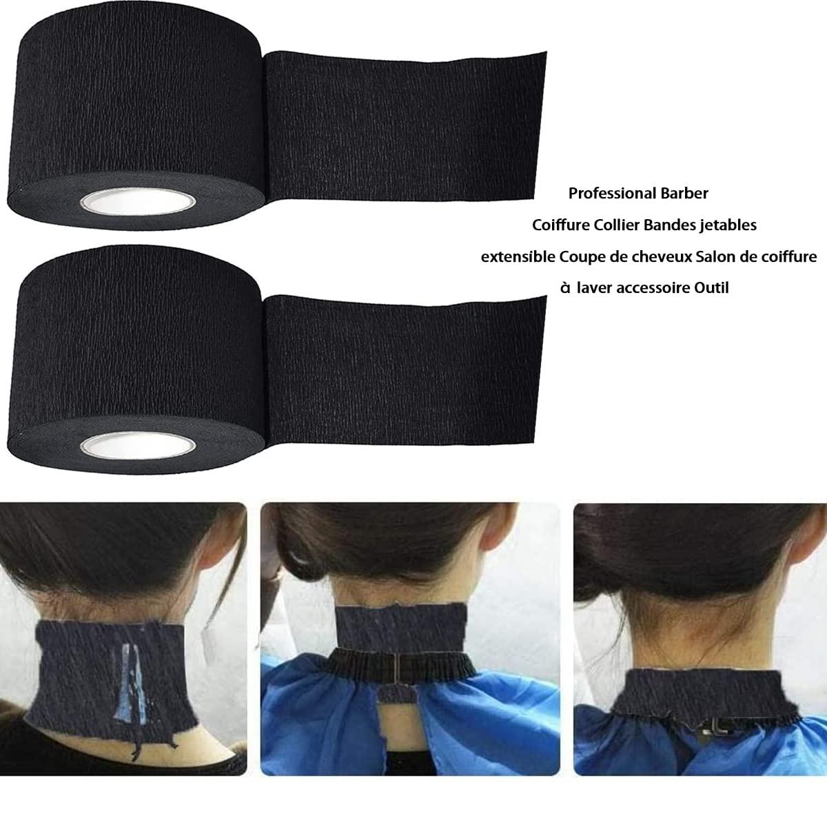 5 Rolls Black Crepe Paper for Salon: Neck Stripes & Hair Wrapping ...