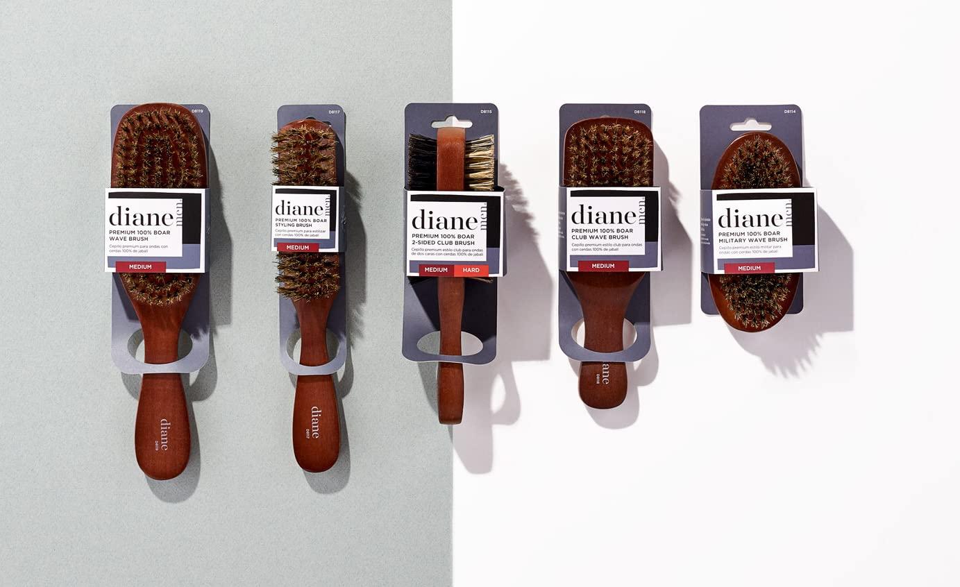 Diane Premium Boar Bristle Brush for Men - Double Sided Medium and Firm ...