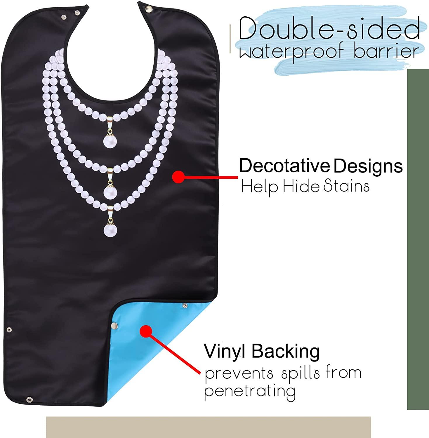 Women's Waterproof Adult Bibs with Crumb Catcher - 3 Pack | Stylish ...