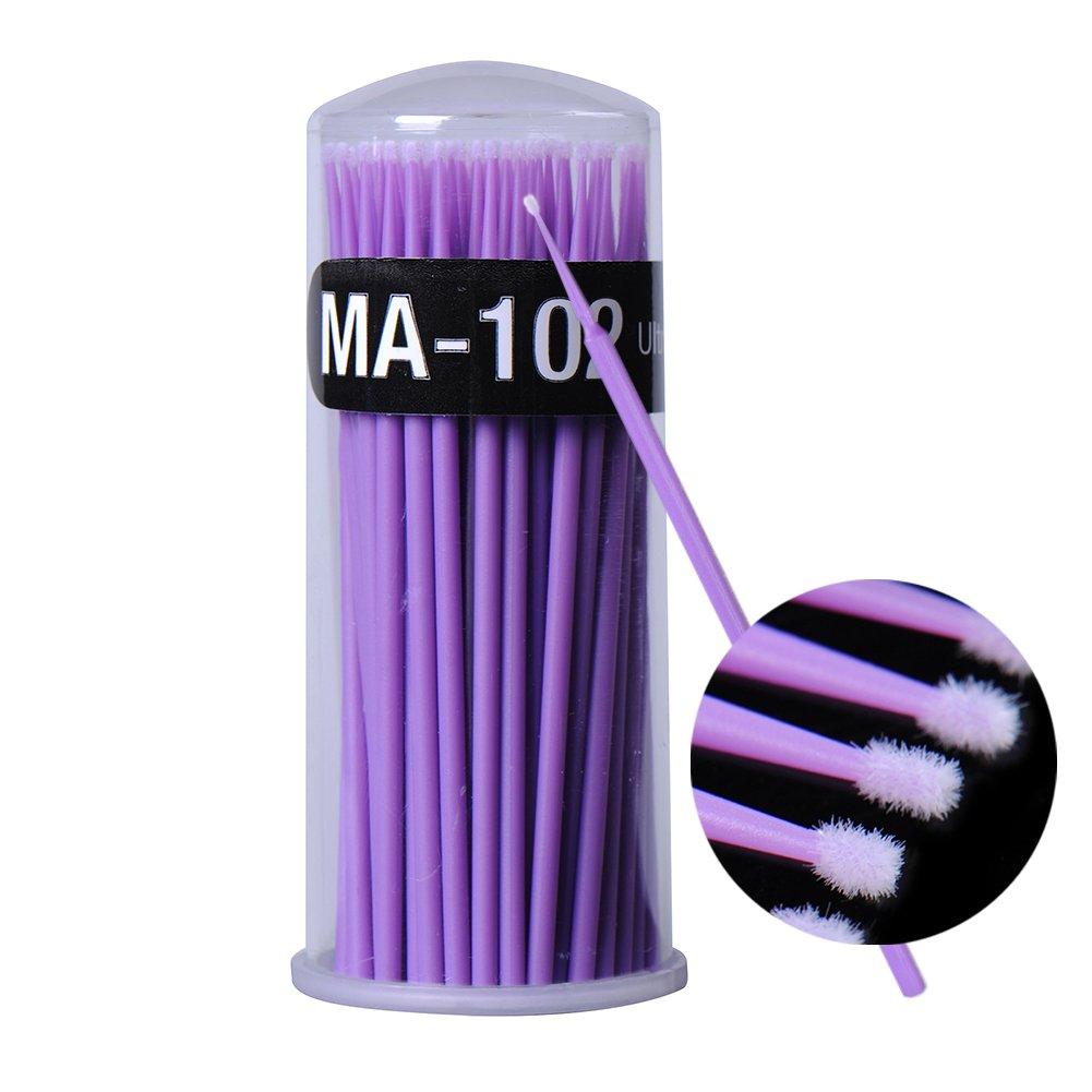 100 Pcs Microbrush Cleaning Sticks for Eyelash Extensions - Yellow ...