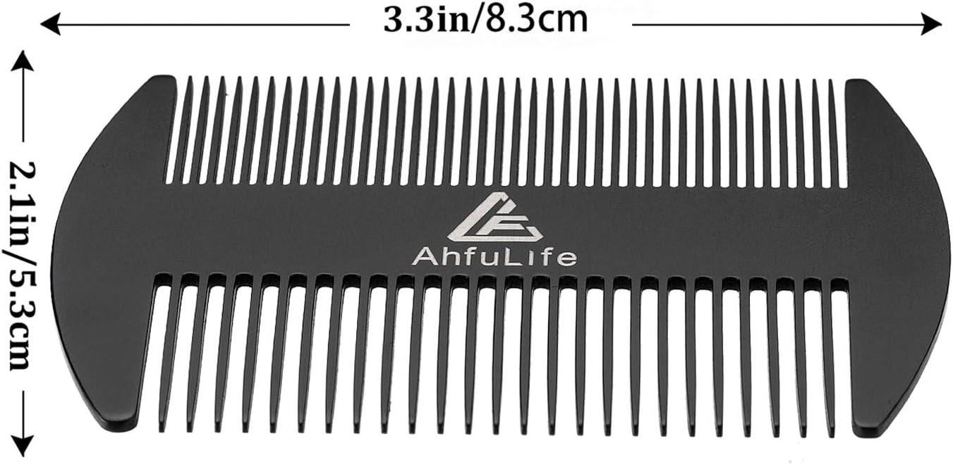 AhfuLife Metal Hair & Beard Comb - Credit Card Size Pocket Comb for Men ...