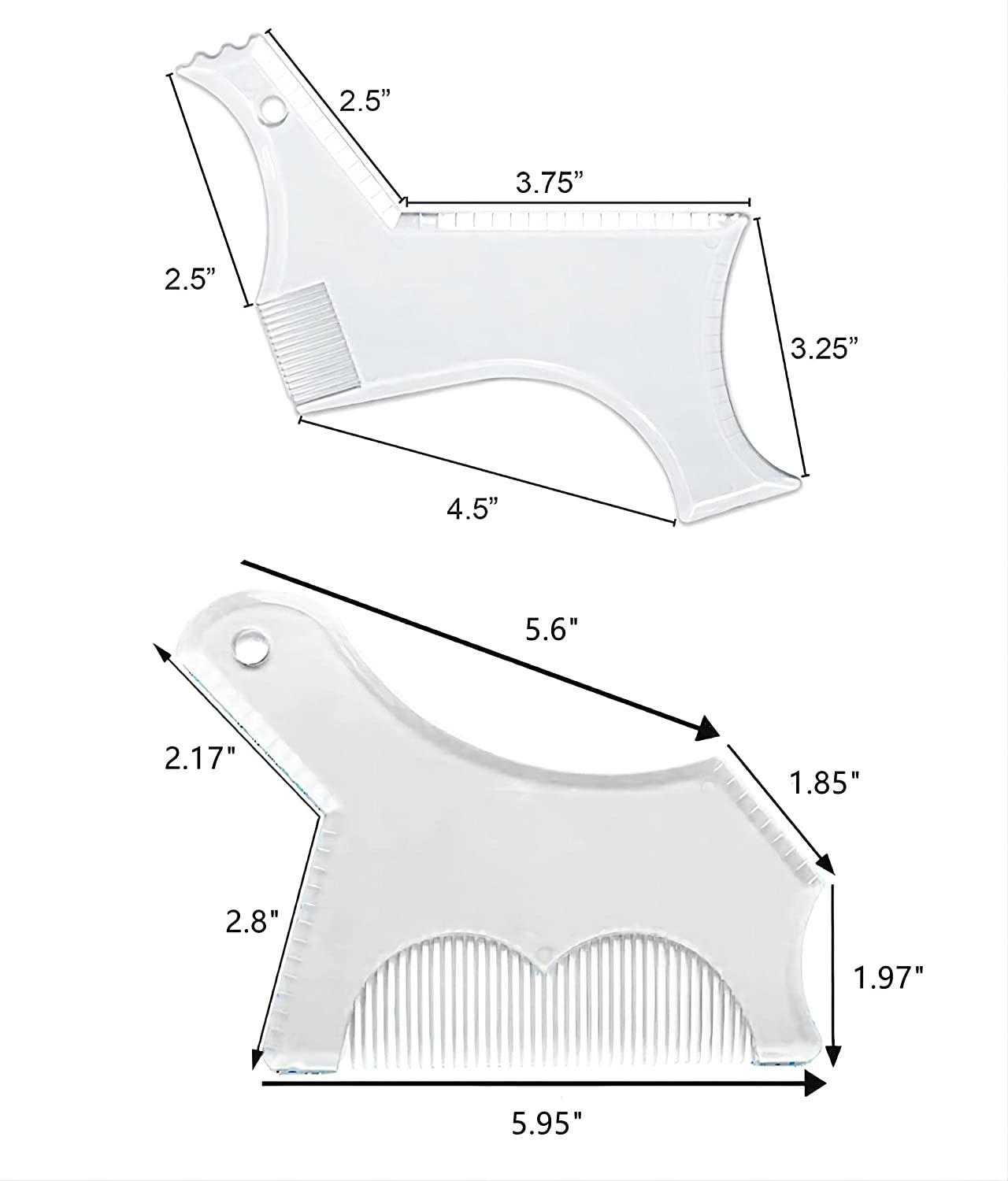 Men's Beard Shaping Tool Template with Comb - 4PCS | Multi-liner Edges ...