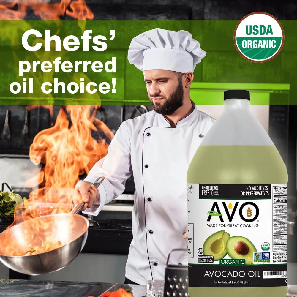 AVO ORGANIC 100% AVOCADO Oil Frying Baking Non-stick Sauting Salads ...