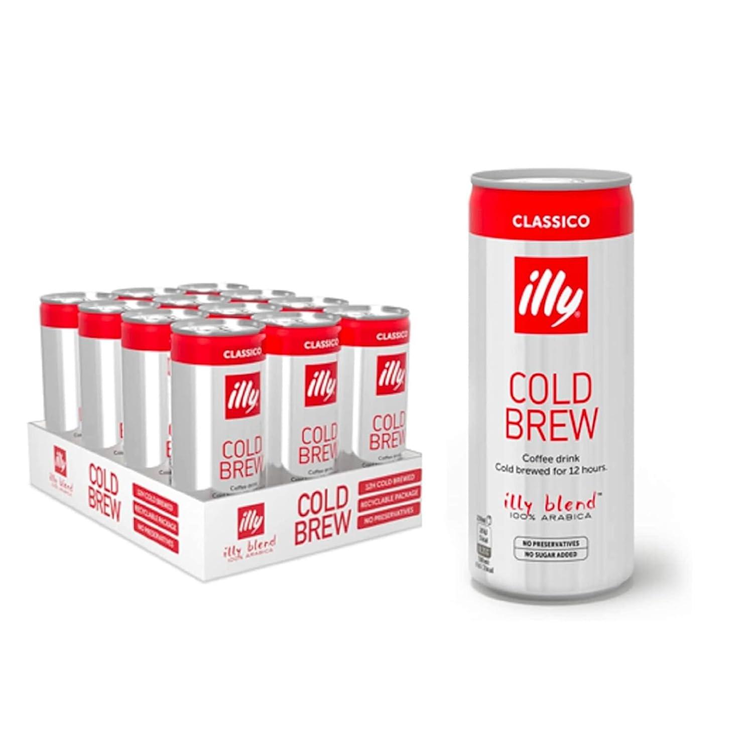 illy Cold Brew Coffee 250ml x 12 Black - Ready to Drink, No Added Sugar ...