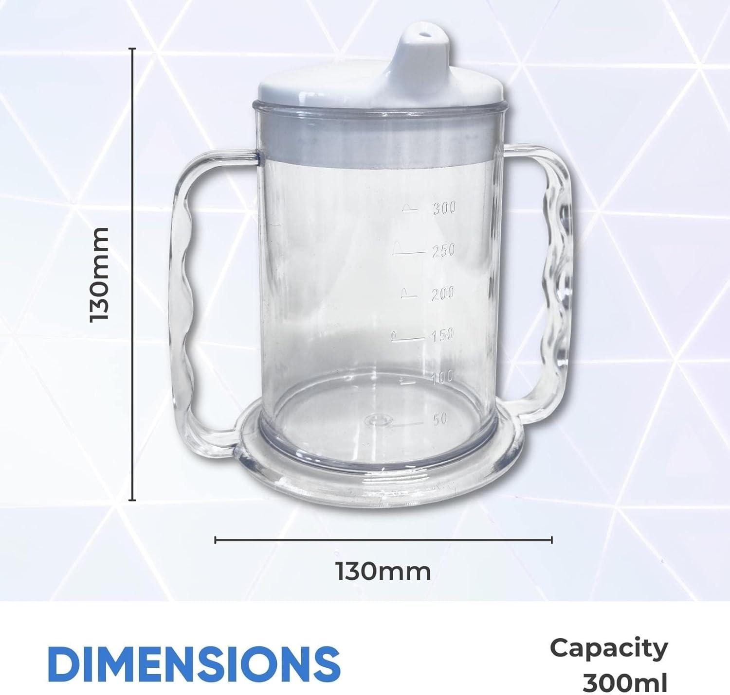 Wide Floor Two Handle Drinking Cups with Lids - 3 Pack | Ideal for ...