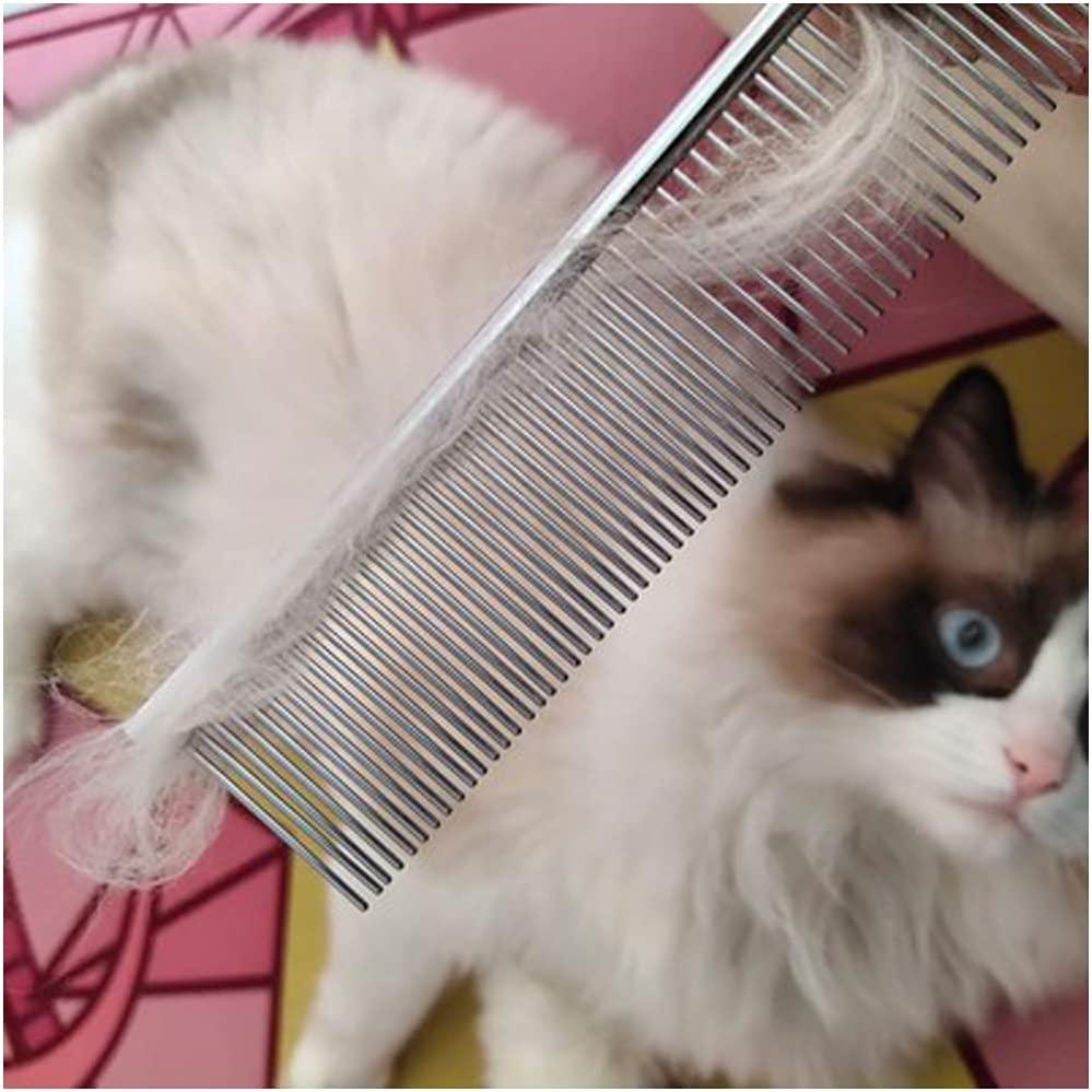 TanDraji 2 Pack Metal Dog & Cat Combs for Grooming | Stainless Steel ...