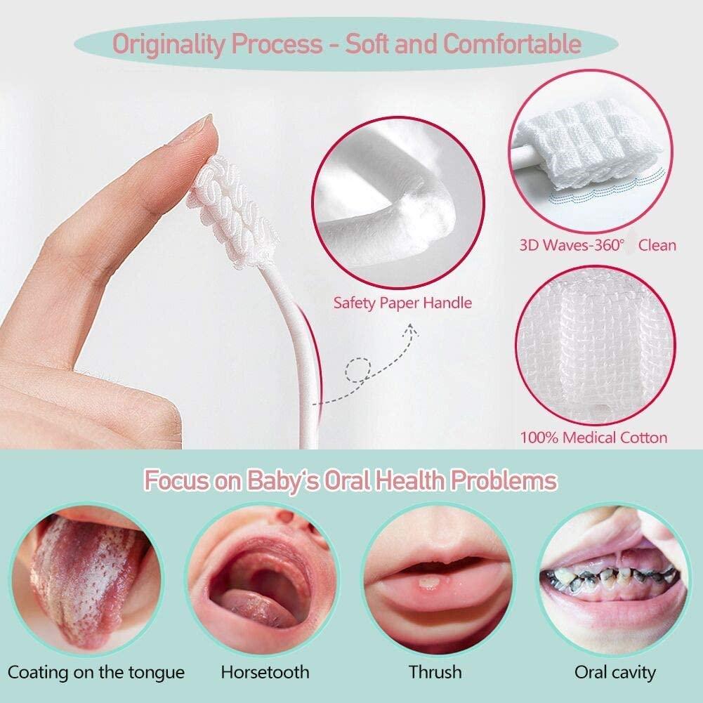 [100-Pack]Baby Tongue Cleaner, Baby Oral Cleaner, Upgrade Teeth and Gum ...