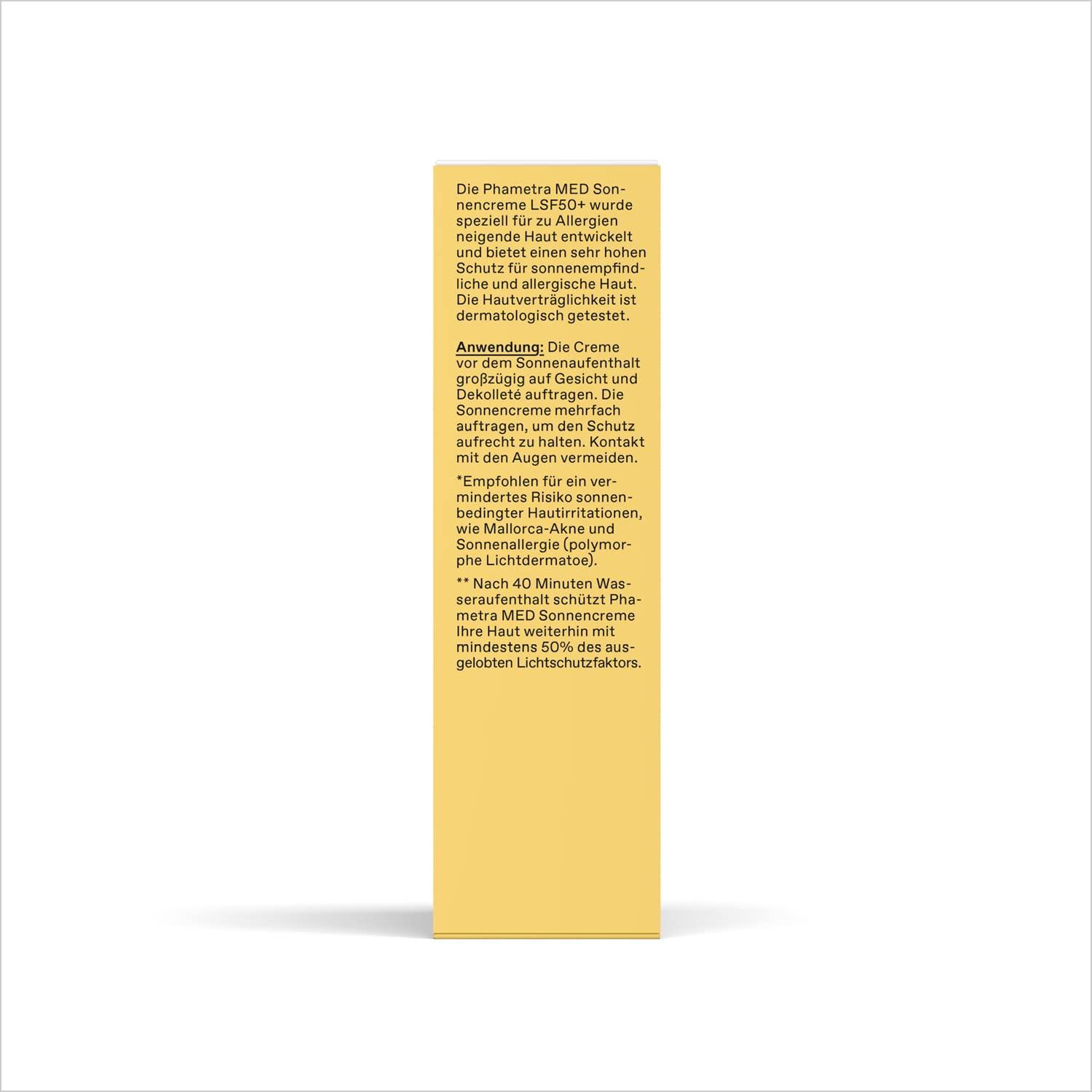 Phametra Med Sunscreen LSF 50 | High Protection for Allergic Skin ...