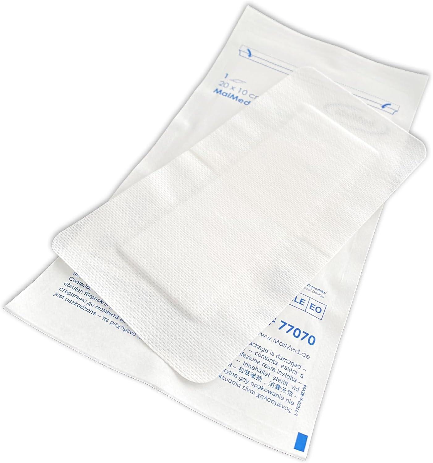Buy Large Sterile Wound Plaster 20x10 cm - Latex-Free Dressing 25 ...