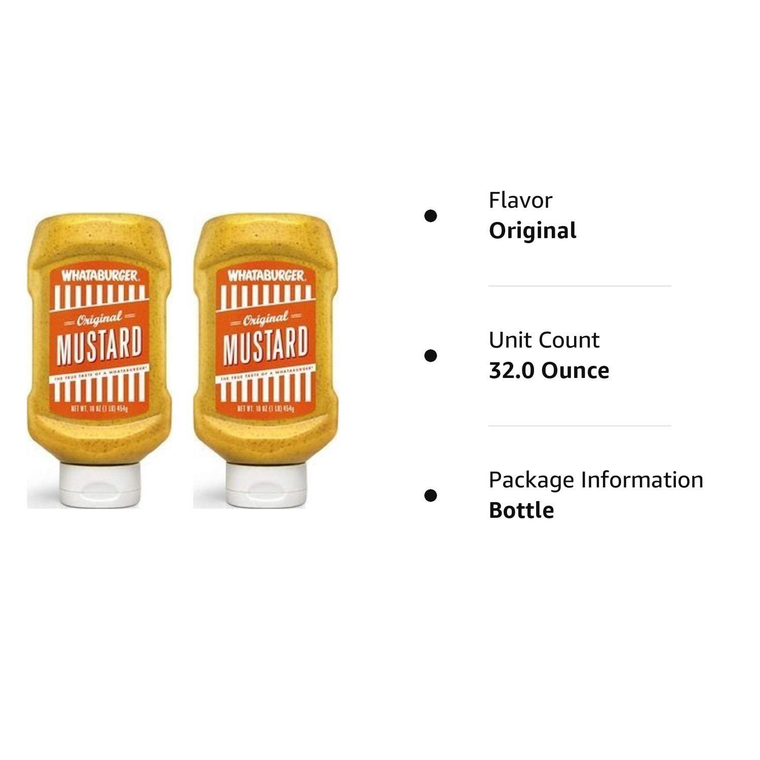 Whataburger Original Mustard - 16 Oz - Pack of 2 | 32 Oz Total | Buy ...